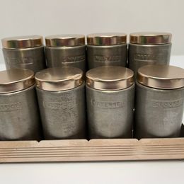 Grandma Vintage 9 Piece Copper Aluminum Spice Wall Rack by Kromex 1950 ...
